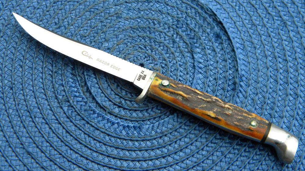 Case XX USA 1976 Stag M5F SSP Razor Edge Fixed Blade Sheath Knife
