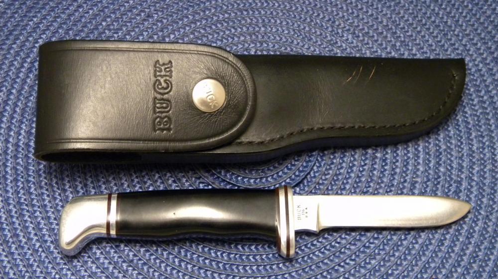 Buck 116 USA Black Caper Fixed Blade Hunting Sheath Knife Pre 1986