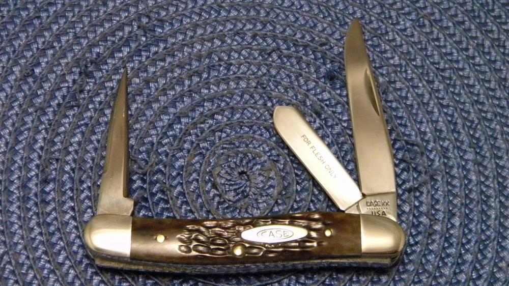 Case XX USA 9 Dot (1981) Bone 6318 PU Punch Blade Stockman Knife