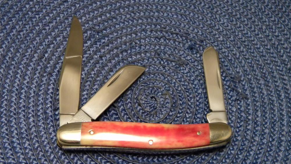 Case XX USA 1 Dot (1979) Smooth Red Bone SR63047 Stockman Knife