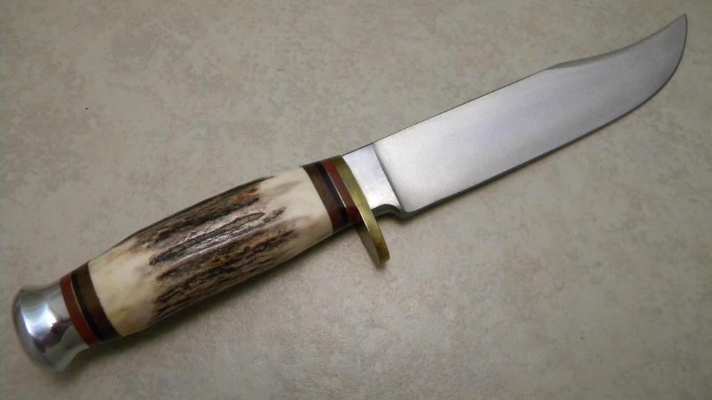 Linder Messer Solingen Germany Stag Fixed Blade Sheath Knife in Box
