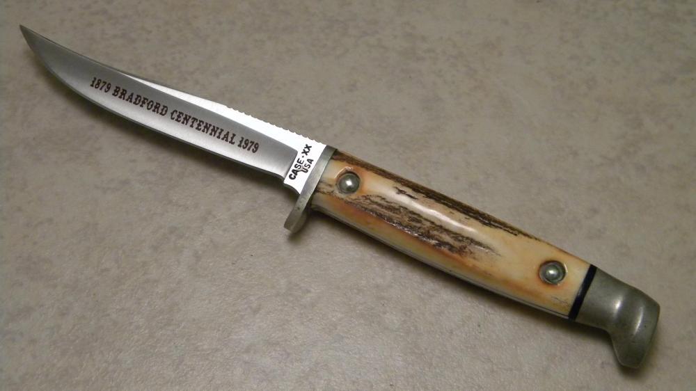 Case XX USA 1 Dot (1979) Bradford Centennial Stag M5F SSP Fixed Blade ...