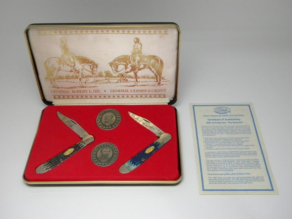 Case XX USA 1987 Bone 6149 Copperhead Civil War Commemorative Knife Set ...