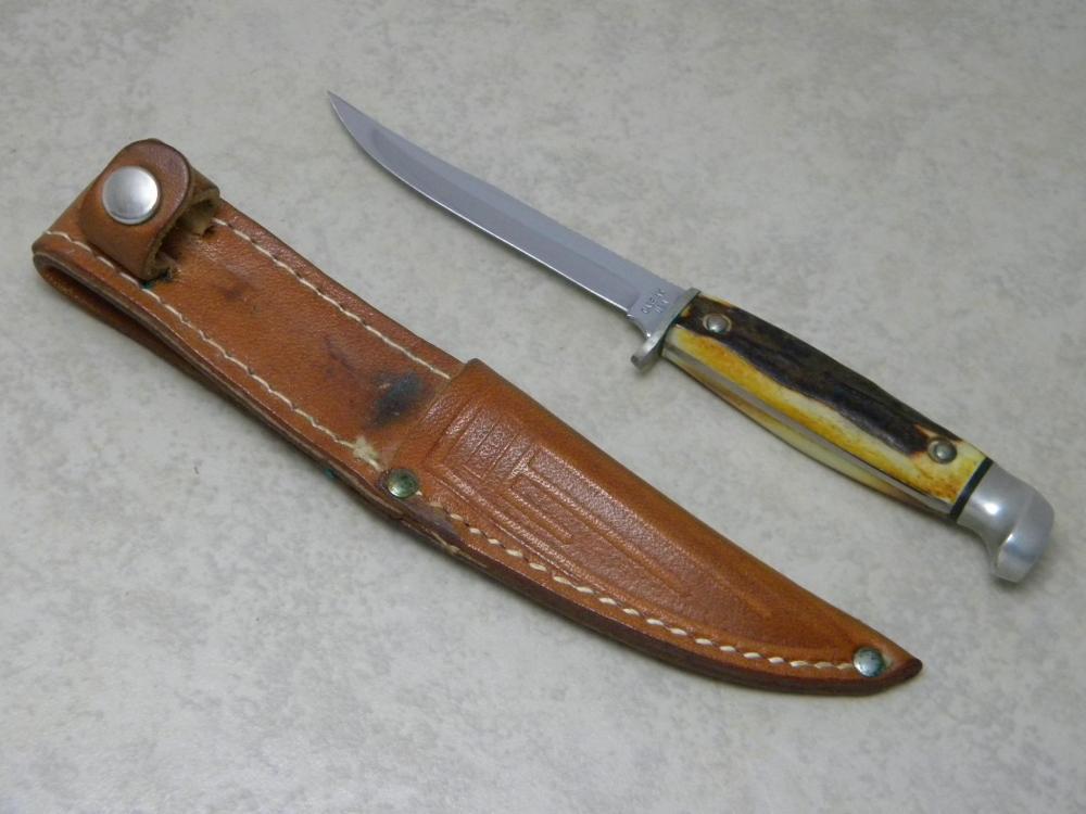 Case XX USA 1965-69 Stag M5F Fixed Blade Sheath Knife