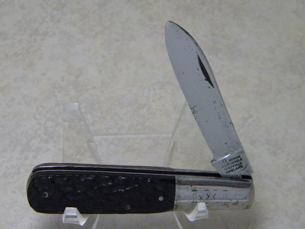 IXL George Wostenholm Sheffield England Jigged Bone 1 Blade Barlow Knife
