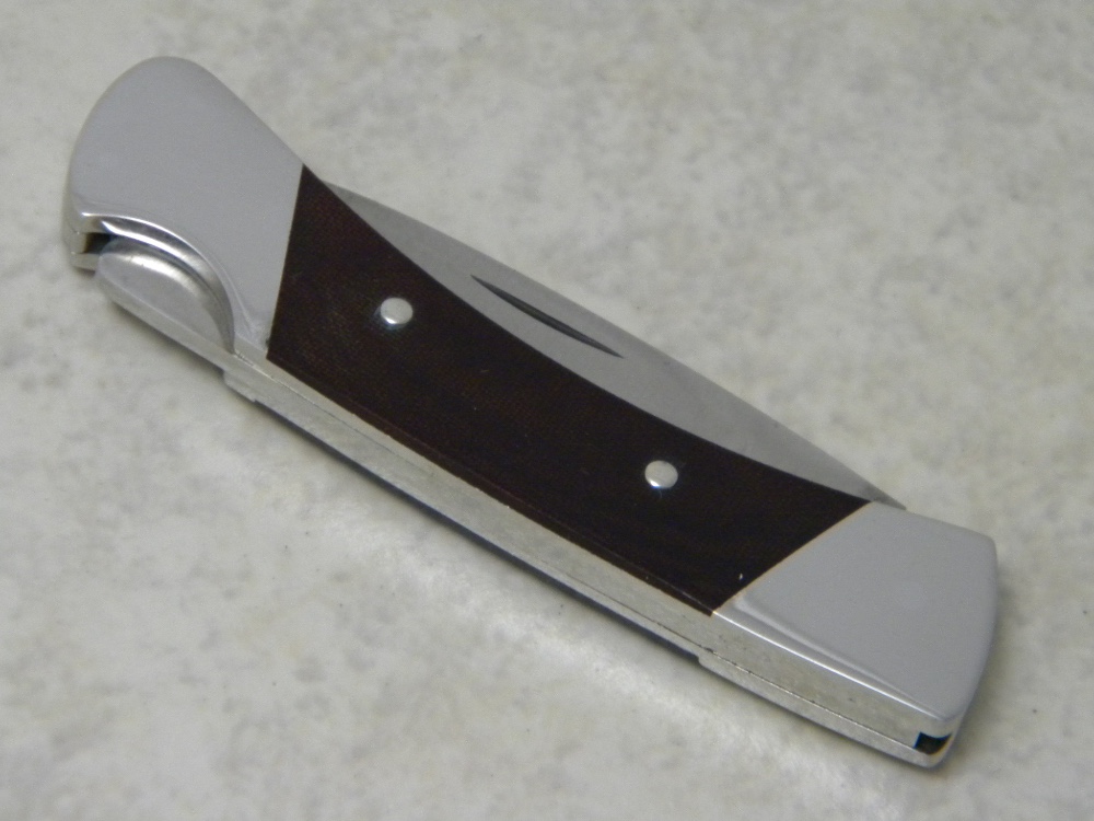 Buck USA Model # 505 Burgandy Micarta Knight Lockback Knife in Box Pre 1986