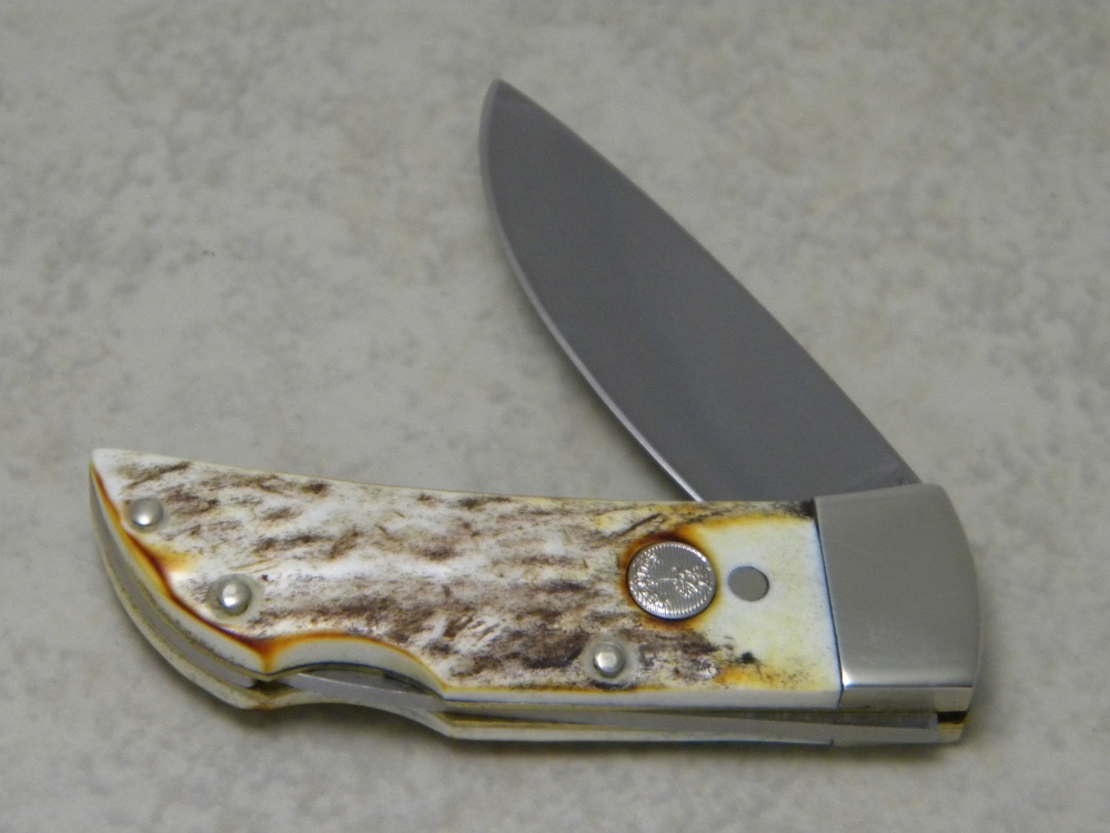 Boker Germany Stainless Tree Brand Stag Little Lockback Knife