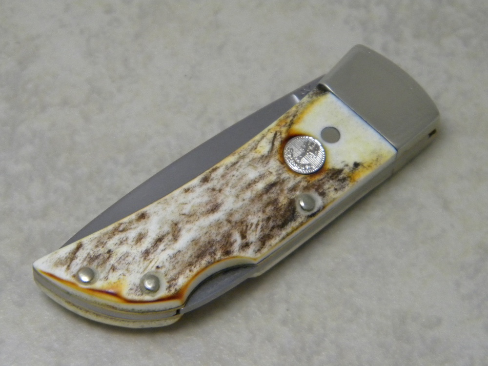 Boker Germany Stainless Tree Brand Stag Little Lockback Knife