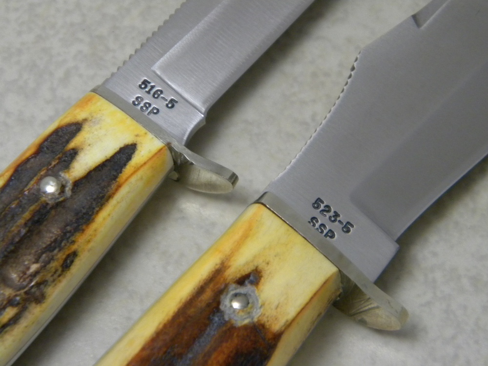 Case XX USA 1977 Stag M5F, 5 FINN, 516-5, 523-5 SSP Blue Scroll Fixed ...