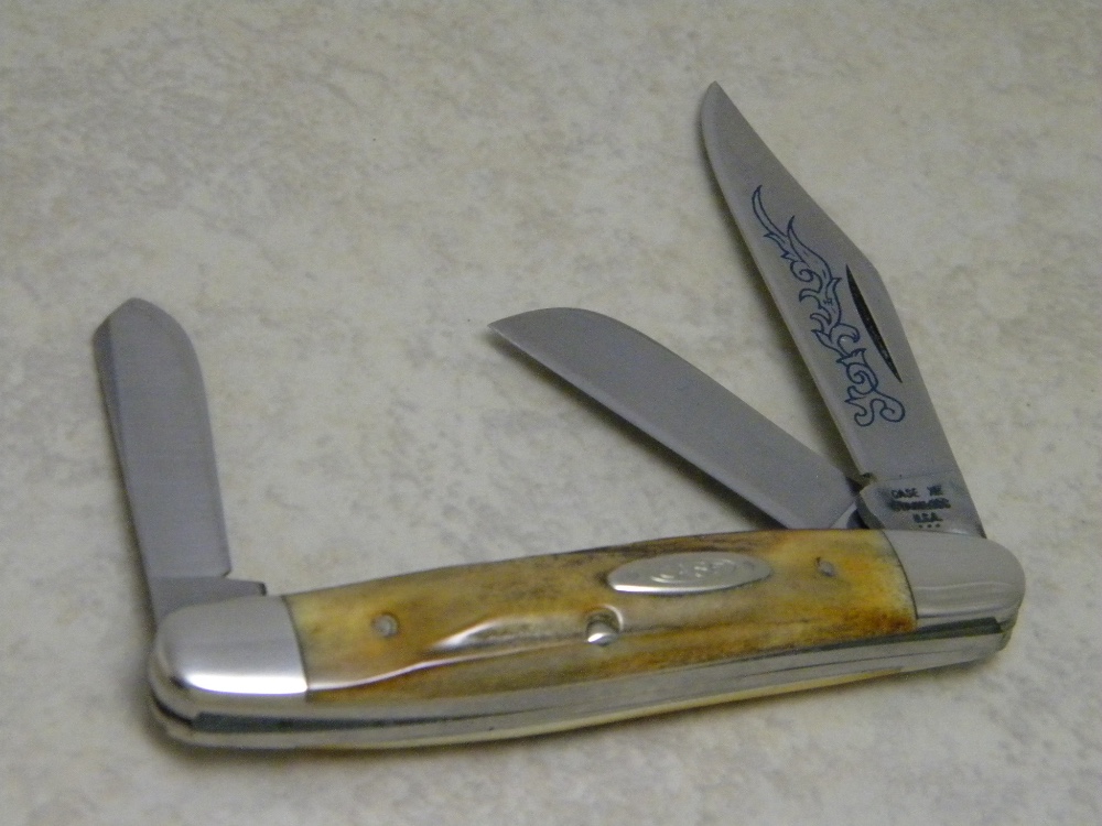 Case XX Stainless USA 3 Dot (1977) Stag 5347 HP SSP Blue Scroll ...