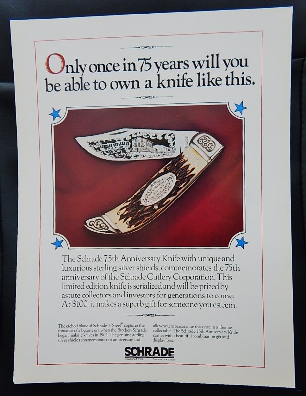 Schrade 75th Anniversary Catalogue Page