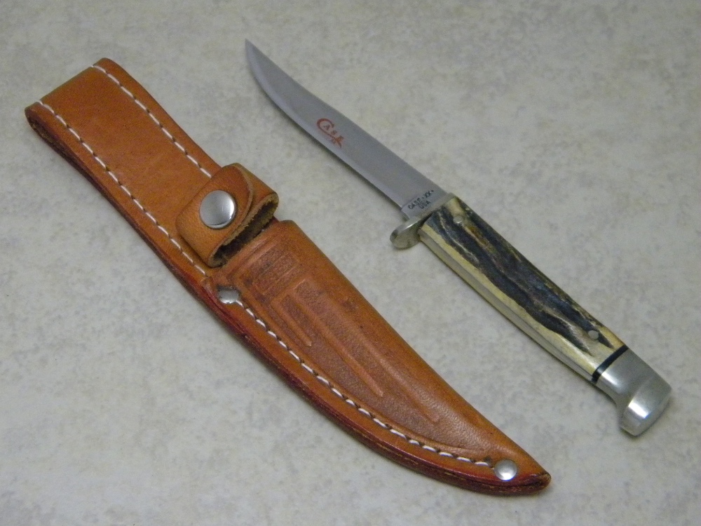 Case XX USA 2 Dot (1978) Stag M5F Red Etch Fixed Blade Sheath Knife