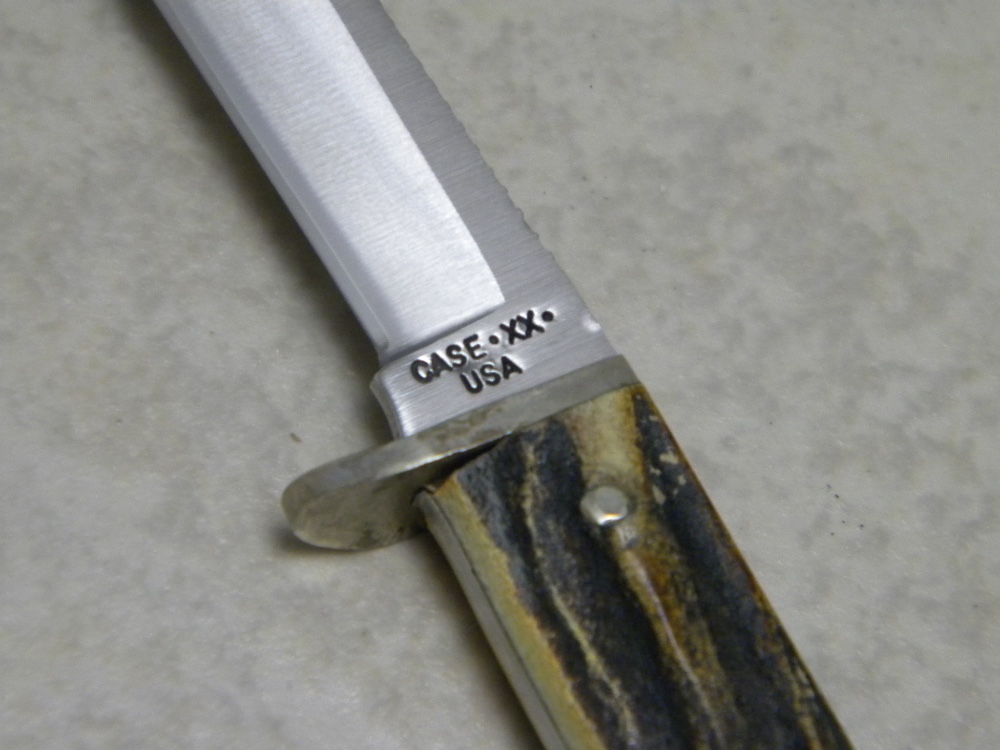 Case XX USA 2 Dot (1978) Stag M5F Red Etch Fixed Blade Sheath Knife