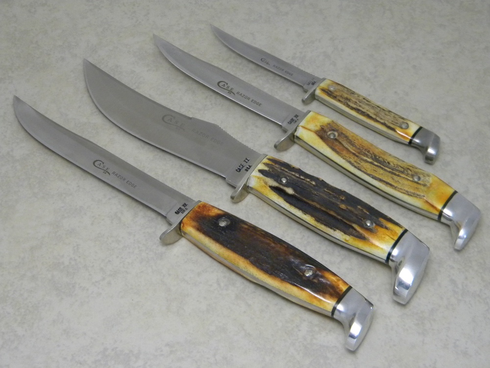 Case XX USA 1976 Stag Razor Edge Fixed Blade Sheath Knife Set - 523-5 ...