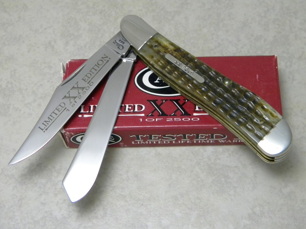 Case XX USA Green Bone 6240 Limited Edition 1 of 2500 Dog Leg Trapper ...