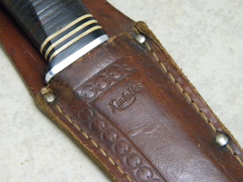 Kinfolks USA K380 Stacked Leather Fixed Blade Sheath Knife