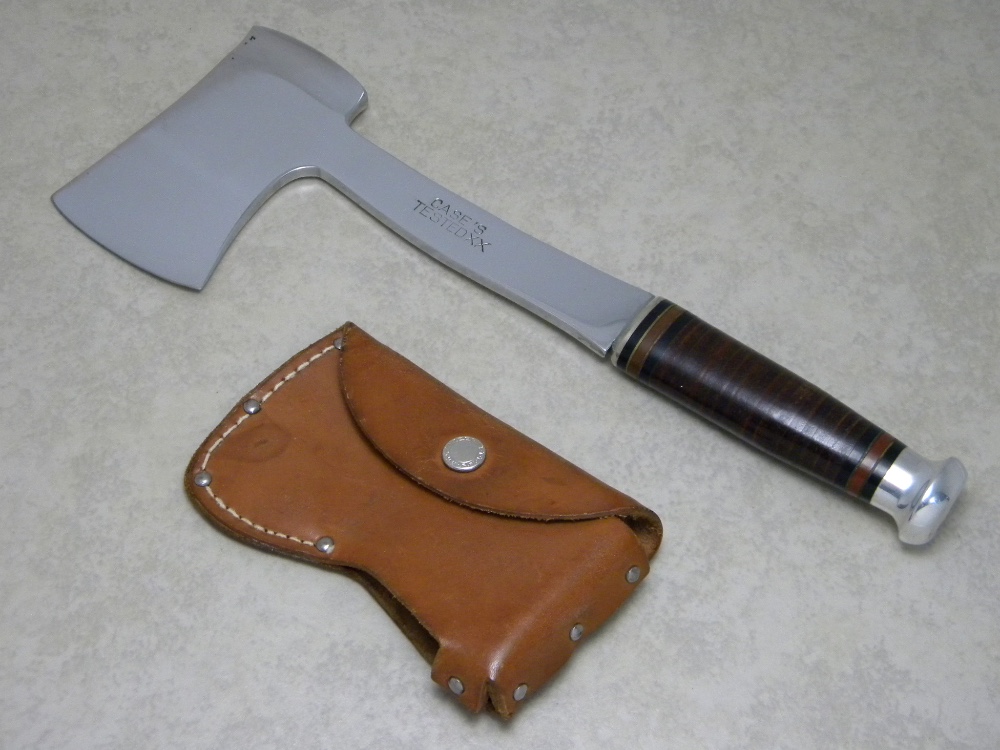 Case's Tested XX 1932-1940 Stacked Leather Handle Axe & Sheath