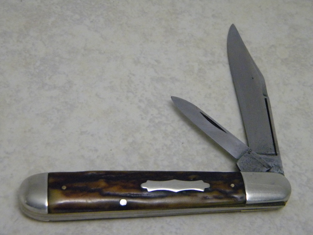 Vintage E.C. Simmons Keen Kutter St. Louis MO Genuine Stag Large Jack Knife