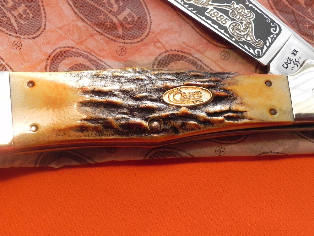 Vint 1985 Case XX Collectors Club Large Coke Bottle Knife w STAG ...