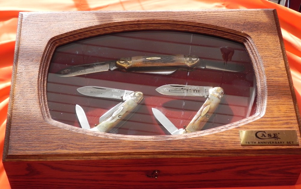 Case XX 1980 Canoe Set w Great Stag Handles & Blade Etching + Fancy ...