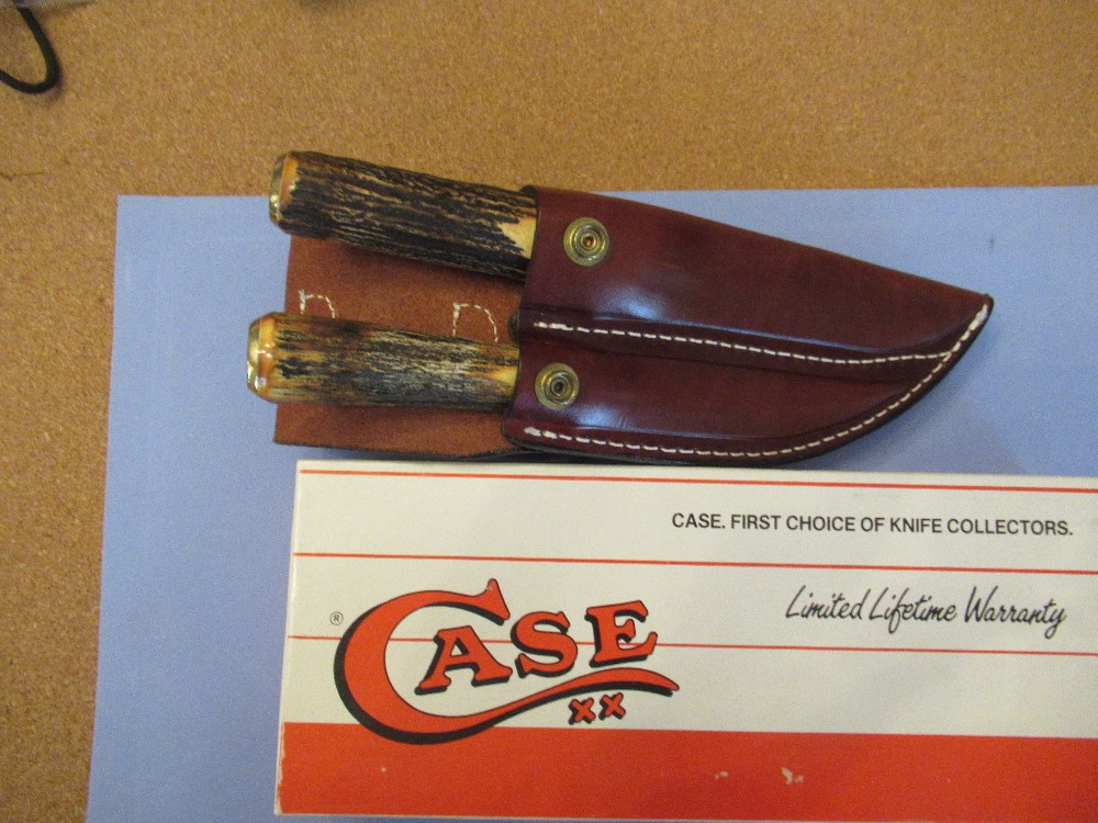 1984 Case XX Stag Handle Twin Finn Set New in Case Box