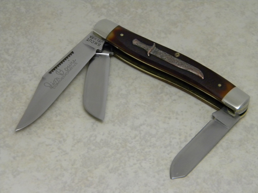 Schrade Walden S.W. Cut. JB1 USA Saw Cut Delrin Jim Bowie Commemorative ...