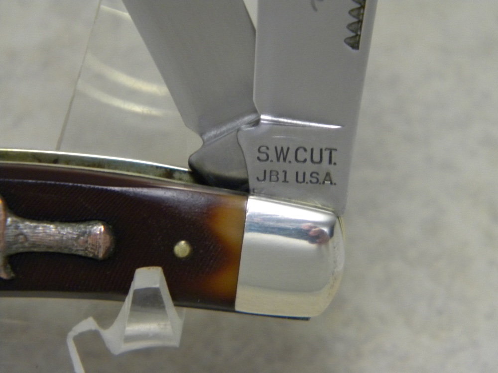 Schrade Walden S.W. Cut. JB1 USA Saw Cut Delrin Jim Bowie Commemorative ...