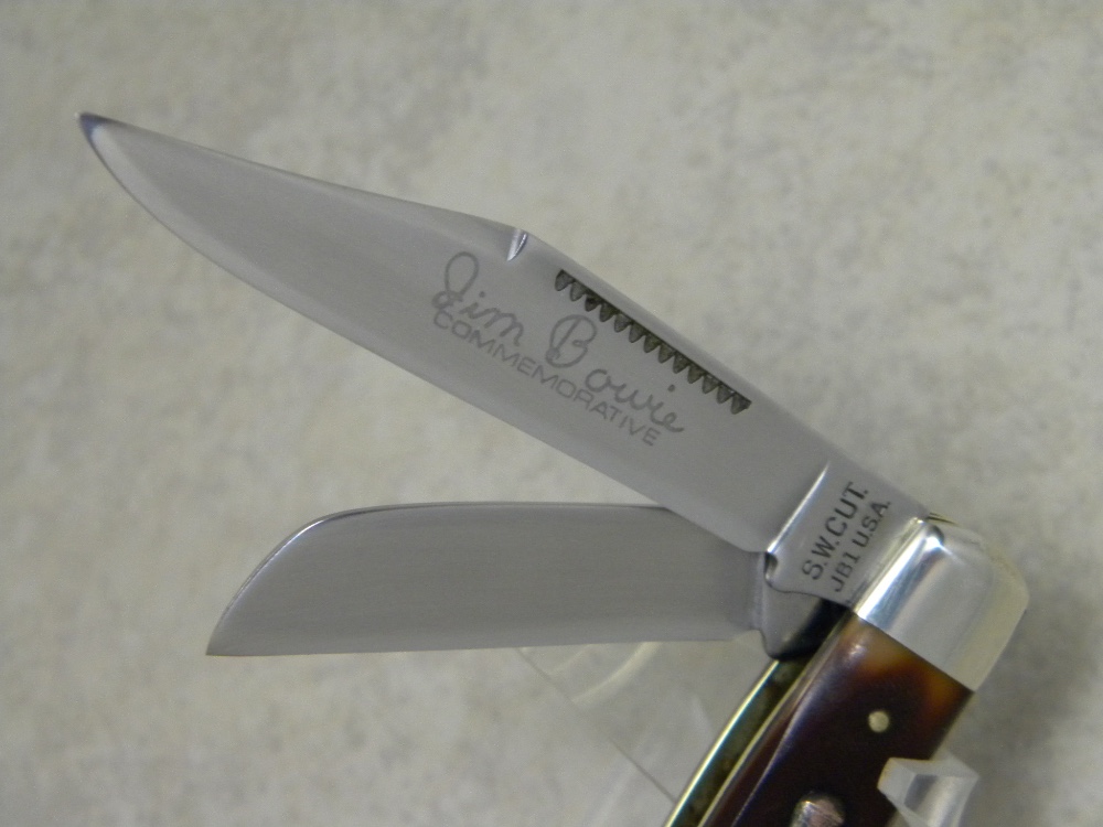 Schrade Walden S.W. Cut. JB1 USA Saw Cut Delrin Jim Bowie Commemorative ...