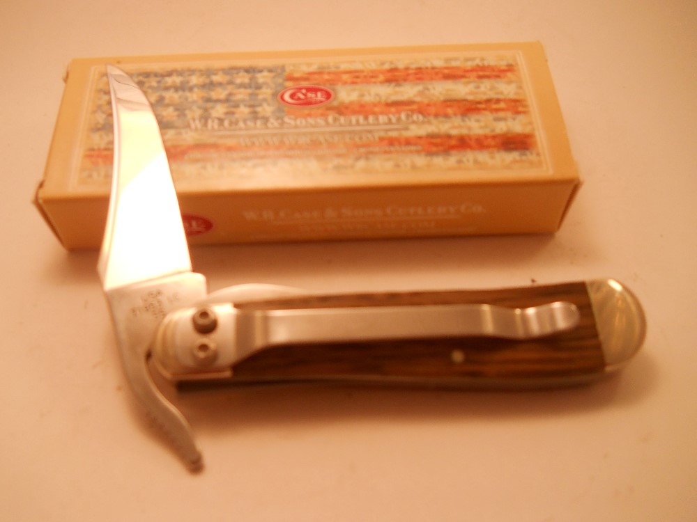 Case Russlock Knife Pocket Clip 71953 LC SS Wooden Handles