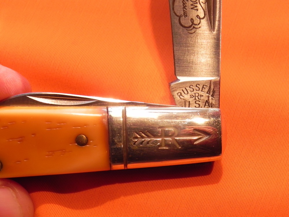 Russell Barlow Pocket Knife with Derlin Handles & Blade Etching 1875 ...