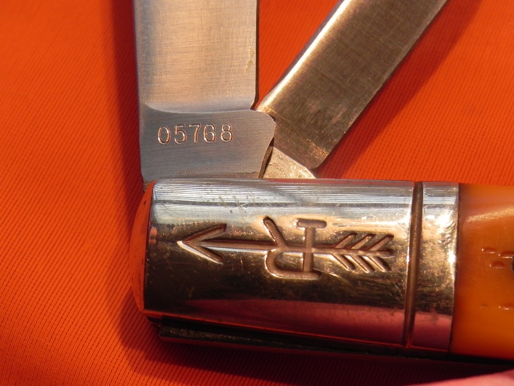 Russell Barlow Pocket Knife with Derlin Handles & Blade Etching 1875 ...