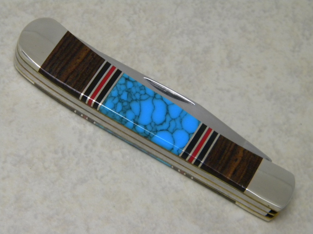 Case XX USA 2005 Custom Turquoise 3254 CV Trapper Knife in Box