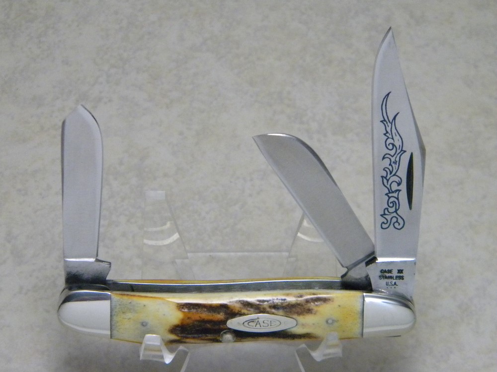 Case XX Stainless USA 3 Dot (1977) Stag 5347 HP SSP Blue Scroll ...