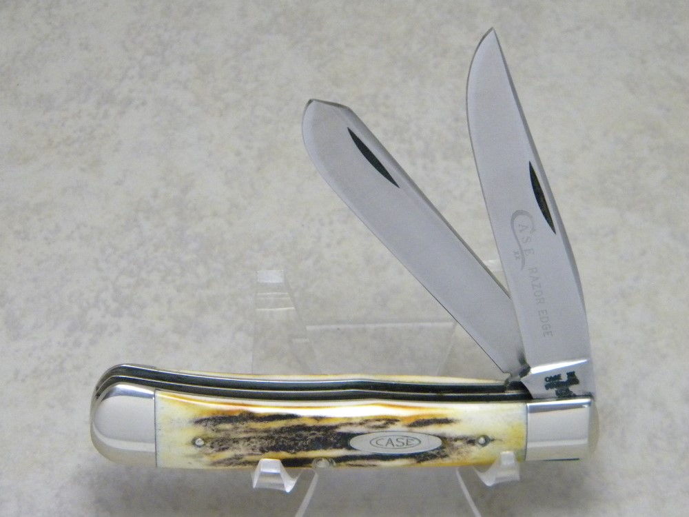 Case XX Stainless USA 4 Dot (1976) Stag 5254 SSP Razor Edge Trapper Knife