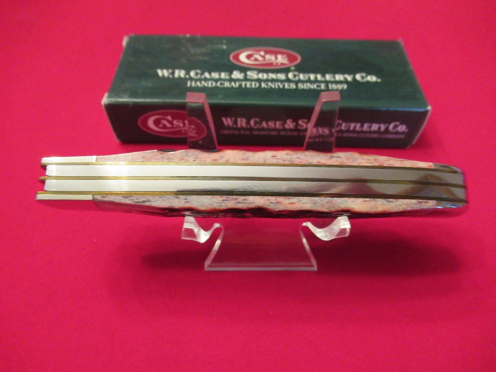 Case XX Cranberry Silver Script Trapper Pattern # 6254 SS