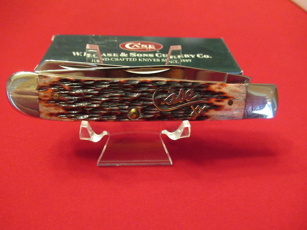 Case XX Cranberry Silver Script Trapper Pattern # 6254 SS