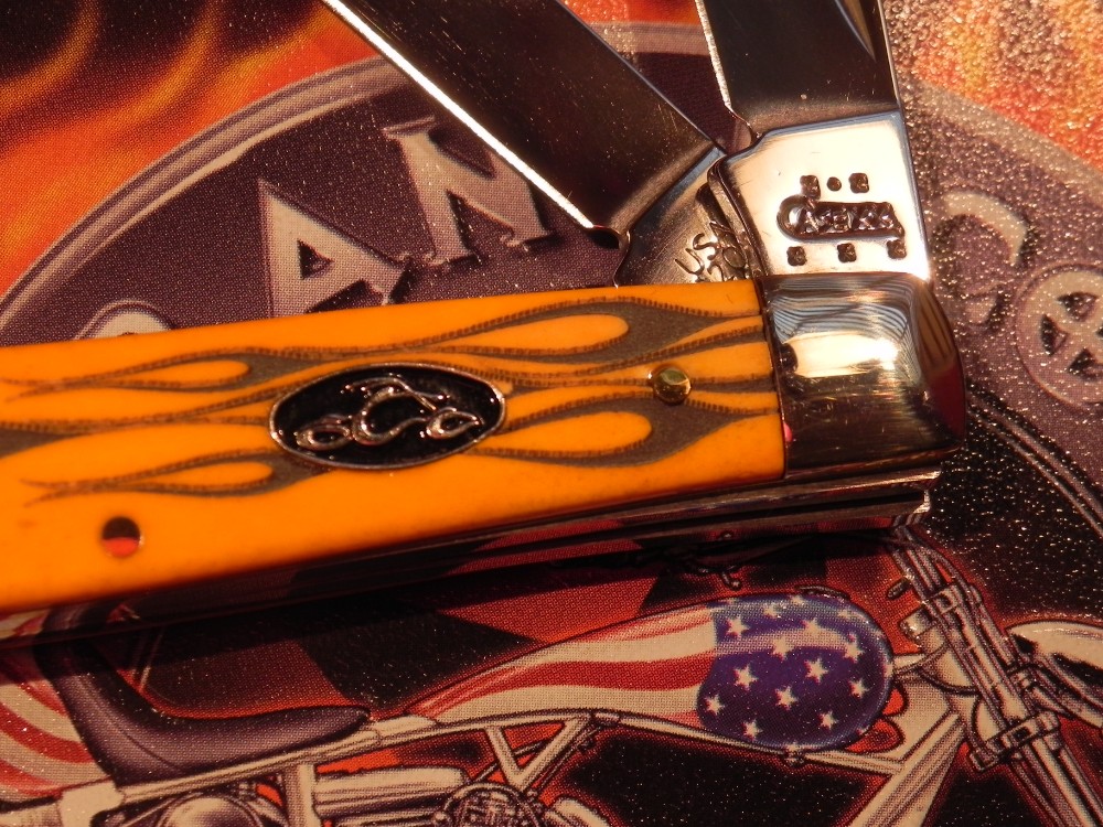 Case XX Orange County Choppers Trapper Pocket Knife -Nice Orange w ...