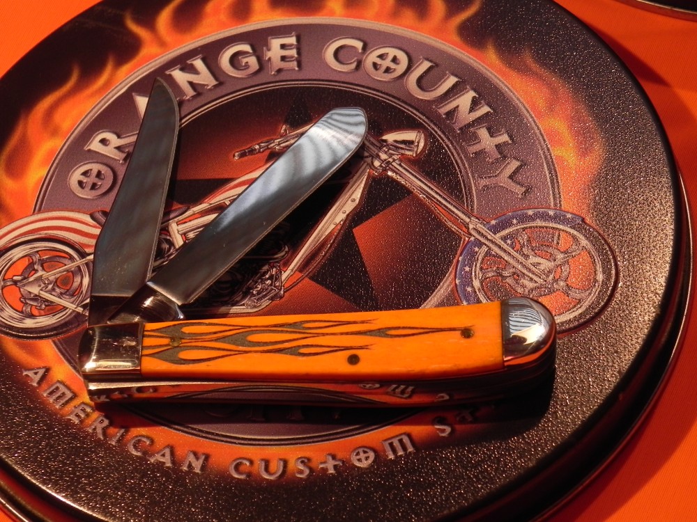 Case XX Orange County Choppers Trapper Pocket Knife -Nice Orange w ...