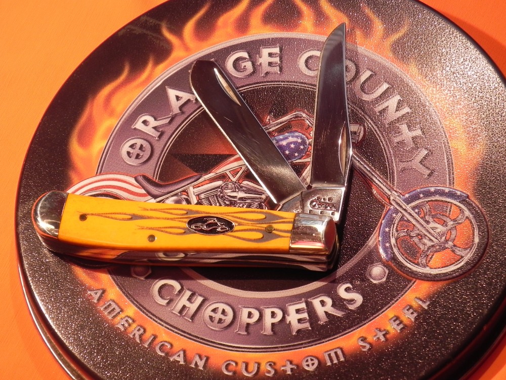 Case XX Orange County Choppers Trapper Pocket Knife -Nice Orange w ...