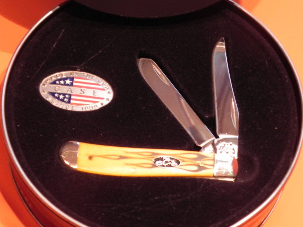 Case XX Orange County Choppers Trapper Pocket Knife -Nice Orange w ...