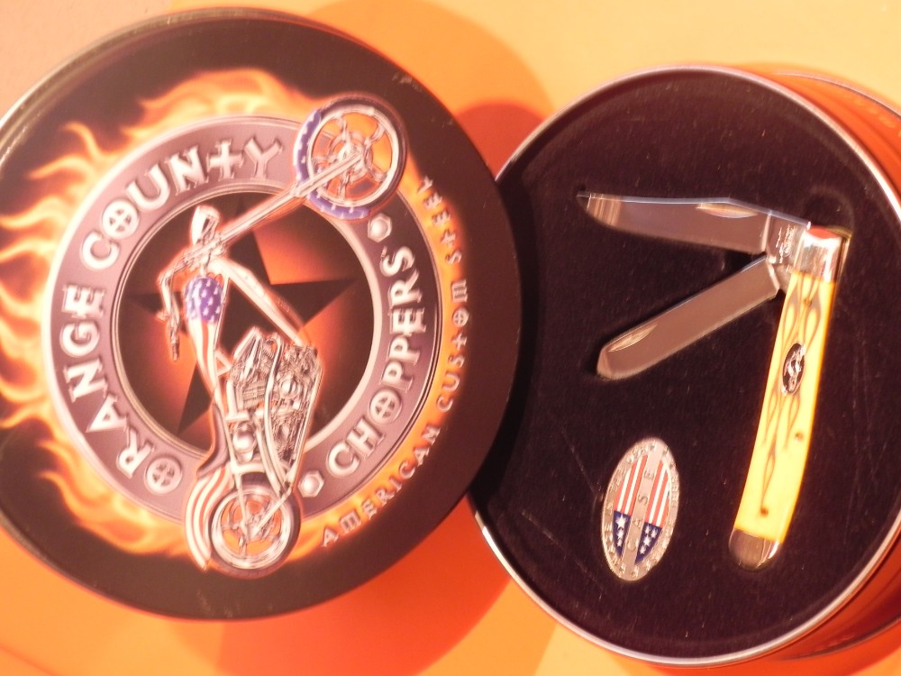 Case XX Orange County Choppers Trapper Pocket Knife -Nice Orange w ...