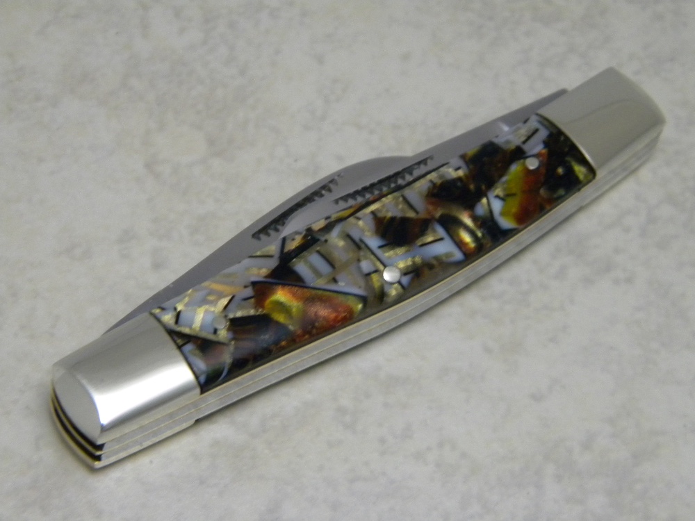 Fight'n Rooster Germany Celebrated "God Bless Texas" Stockman Knife c.1994