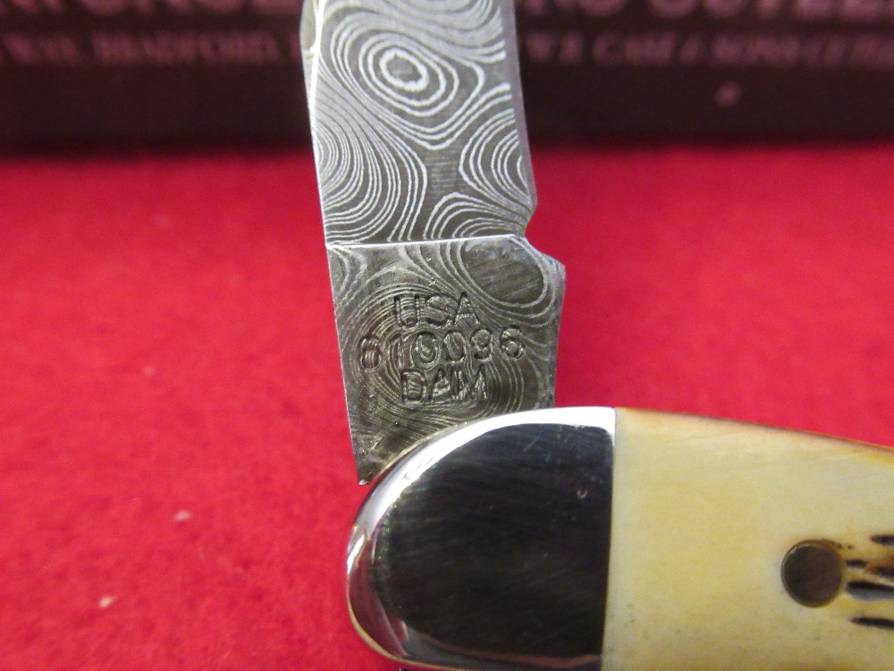 Case XX Burnt Amber Damascus Tiny Texas Toothpick Pattern #610096 DAM