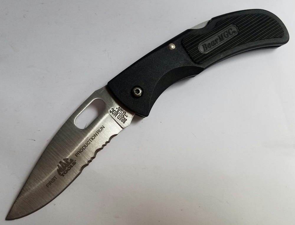 Bear MCG USA First Production Run Mac Tools Black Lockback Pocket Knife ...