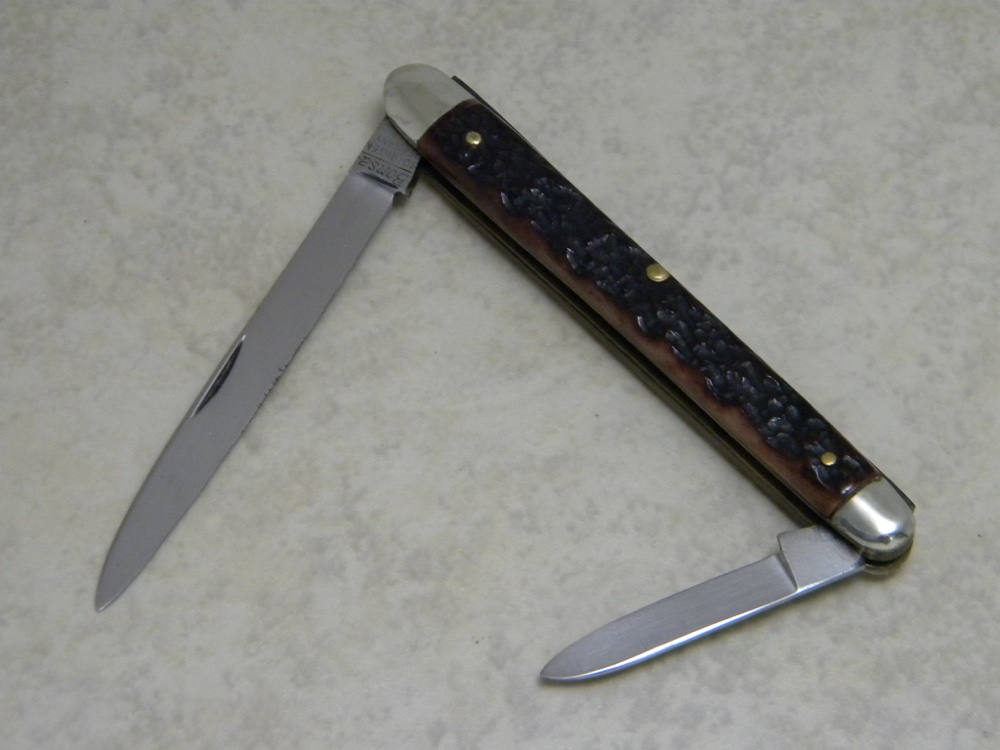 Bonsa Solingen Germany Bone 2 Blade Melon Tester Large Pen Knife