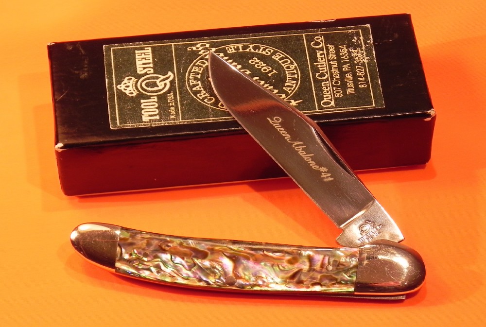 Queen Cutlery #41 Copperhead Pocket Knife w/ Great Abalone Handles ...