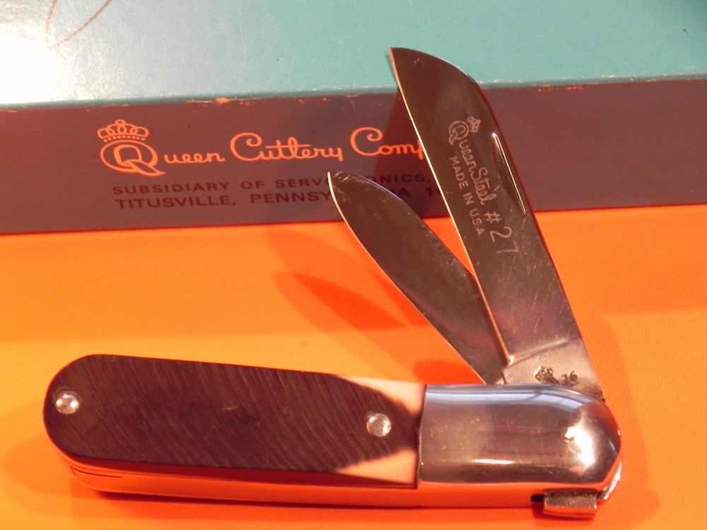 Vintage 1976 Queen #27 Barlow Pocket Knife w Derlin Handles -Queen ...