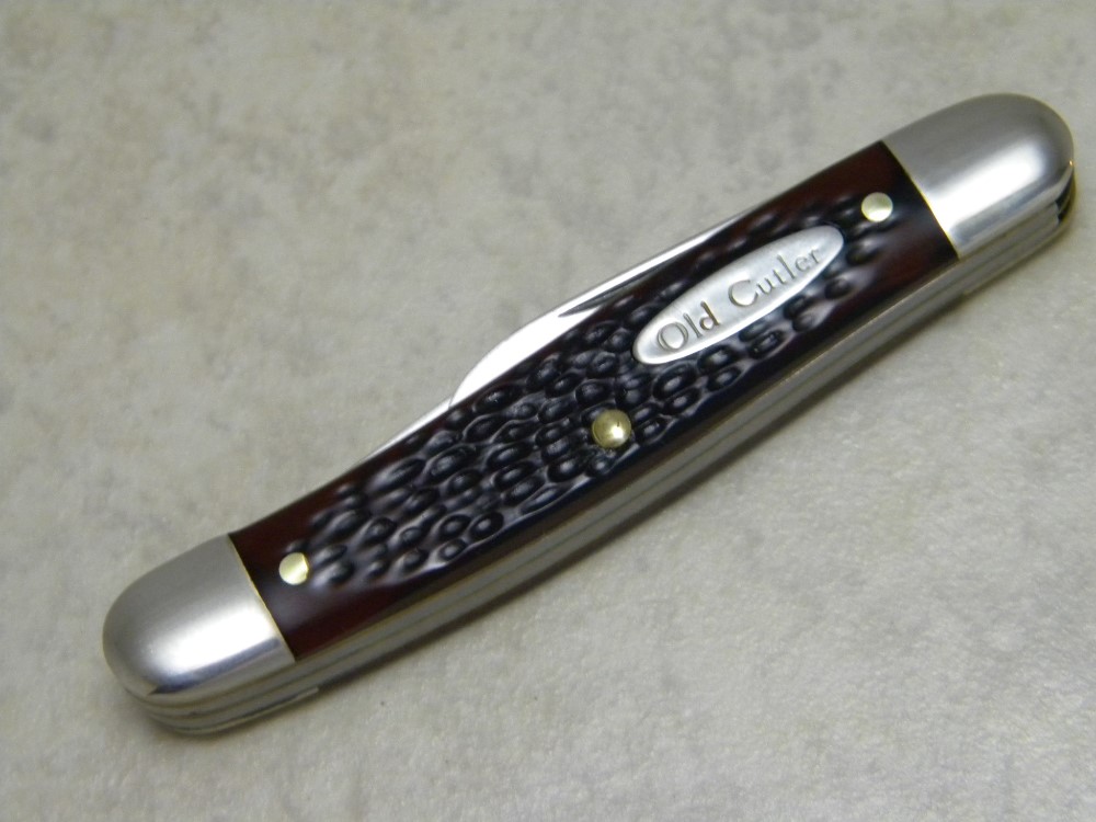 Old Cutler USA Jigged Delrin 423 Carbon Steel Small Jack Knife in Box