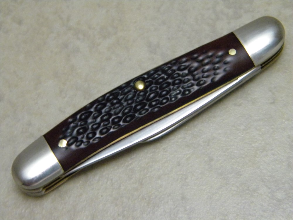 Old Cutler USA Jigged Delrin 423 Carbon Steel Small Jack Knife in Box