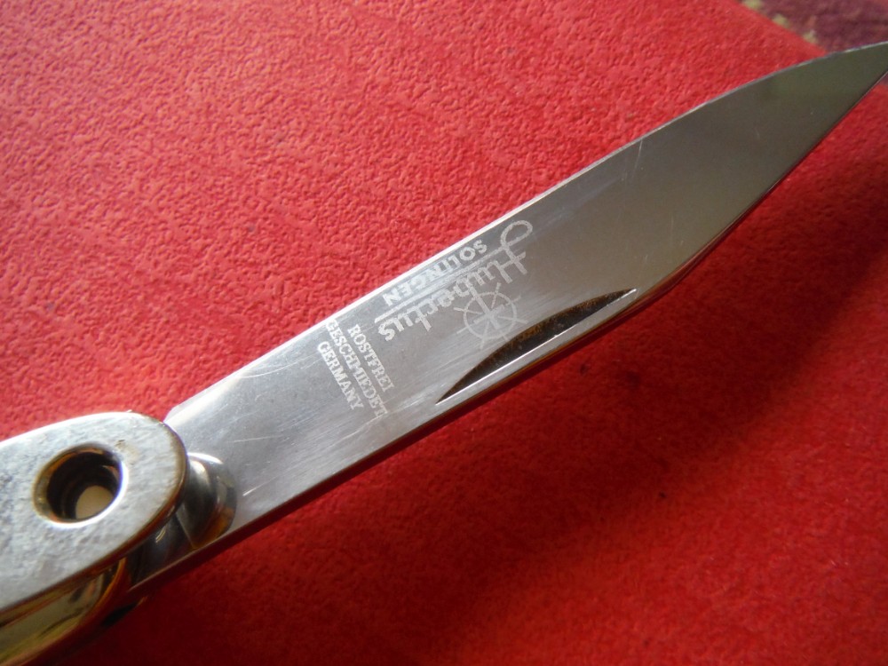 Hubertus Lever Lock stag handled switch blade 40 years old Germany